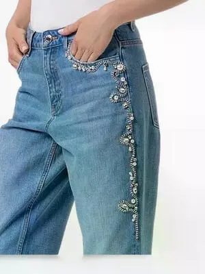 FRACOMINA Embellished Mom-fit Jeans - Blue
