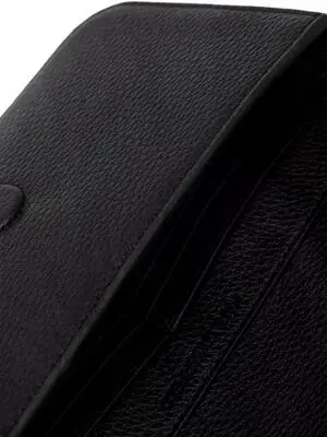 Karl Lagerfeld Logo-embroidered Pebbled Crossbody Bag - Black