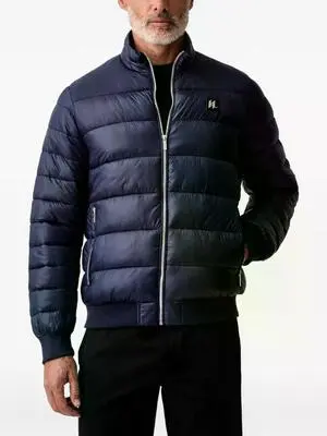 Karl Lagerfeld Quilted Logo-patch Zip-up Jacket - Blue