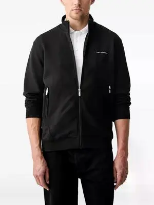 Karl Lagerfeld Logo-print Zip-up Sweatshirt - Black