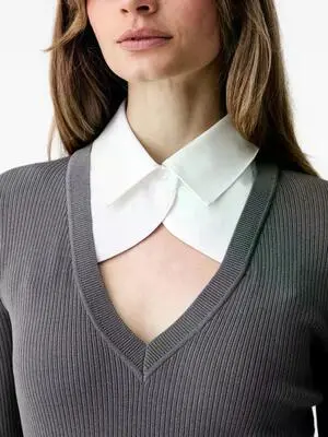 Karl Lagerfeld Ribbed V-neck Sweater