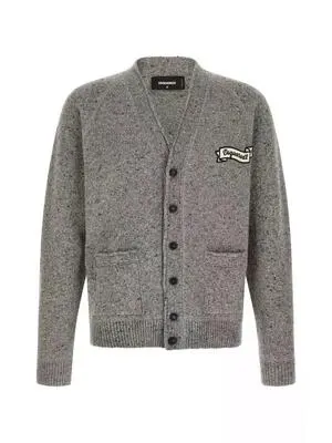 Dsquared2 Knitted V-neck Cardigan - Grey
