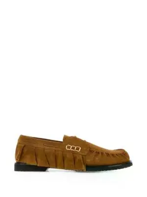 JW Anderson Ruffled Suede Boat Shoes