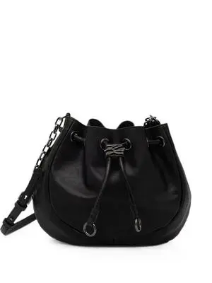 Karl Lagerfeld Logo-plaque Drawstring Bucket Bag - Black