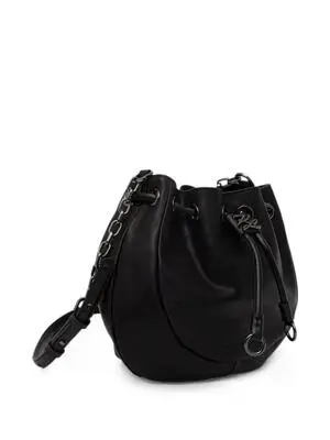 Karl Lagerfeld Logo Plaque Drawstring Bucket Bag