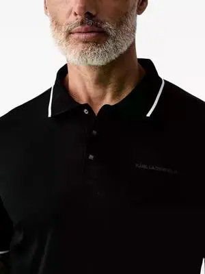 Karl Lagerfeld Logo-print Tipped Polo Shirt