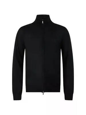 MOORER High-neck Zip-up Cardigan - Black