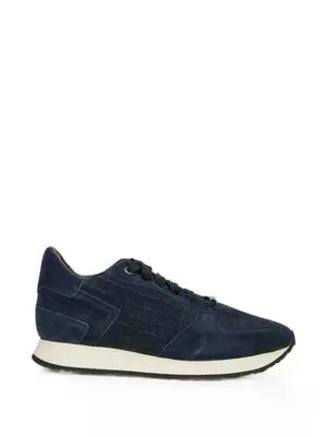 MOORER Suede-panelled Denim Sneakers - Blue