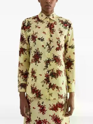 JIL SANDER Floral-print Cotton Muslin Shirt