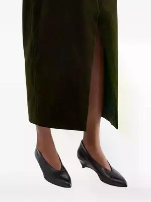JIL SANDER Velvet Midi Skirt With Front Slit