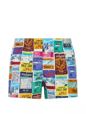 Dsquared2 Ski Pass Graphic-print Boxer Shorts - Blue