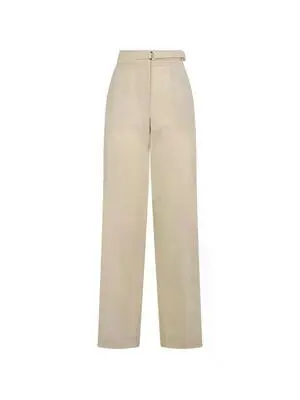 MOORER High-waisted Belted Trousers - Neutrals