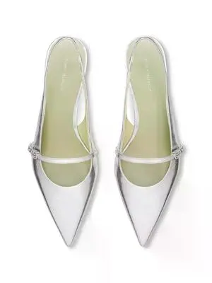 Tory Burch Double T Metallic Pointed-toe Pumps