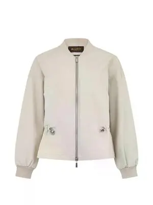MOORER Drawstring Zip-up Jacket - Neutrals
