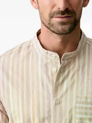 BENETTON Striped Band-collar Shirt