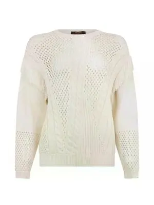 MOORER Fringe-trimmed Sweater - White