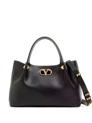 Valentino Garavani Small Soft Leather Shopping Bag - Black
