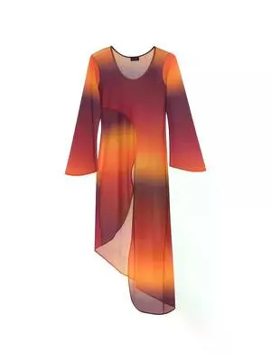 AMIR SLAMA X Tati Barbieri Ombré-effect Asymmetric Beach Cover-up - Orange