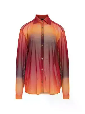 AMIR SLAMA Gradient Mesh Shirt
