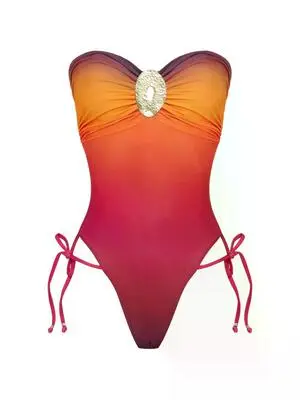 AMIR SLAMA X Tati Barbieri Gradient-effect Ring-detail Swimsuit - Pink