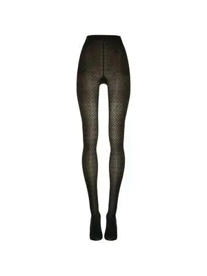 Wolford Wave-pattern Circular-knit Tights - Black