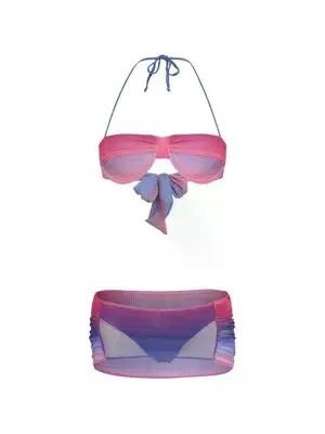 AMIR SLAMA X Tati Barbieri Gradient-effect Mesh-panel Bikini