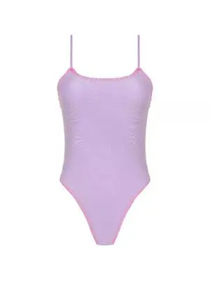 AMIR SLAMA Amir Slama Star Cutout One Piece Swimsuit Purple