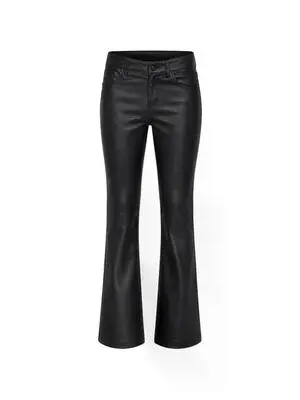 Ag Sophie Leather Flared Trousers - Black