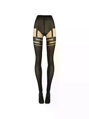 Wolford Infinite Wrap Garter-belt Effect Tights - Black