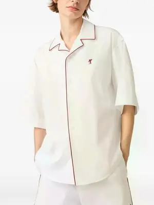 AMI Paris Cotton Short Sleeve Shirt With Arrow Embroidery