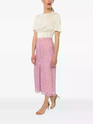 SUPER BLOND Lace Front Slit High-waisted Skirt