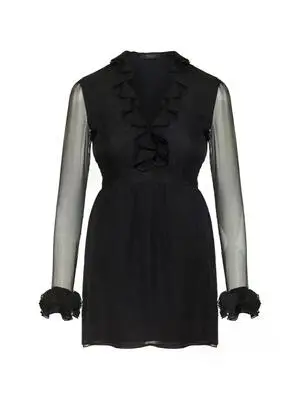 Gucci Ruffled Silk-chiffon A-line Mini Dress