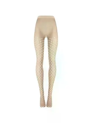 Wolford Floral-pattern Sheer-opaque Tights - Neutrals