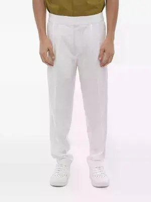 Neil Barrett Double-pleat Elasticated-waist Tapered Trousers - White