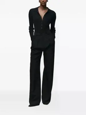 CAYET Ribbed Knit Long Sleeve Bodysuit