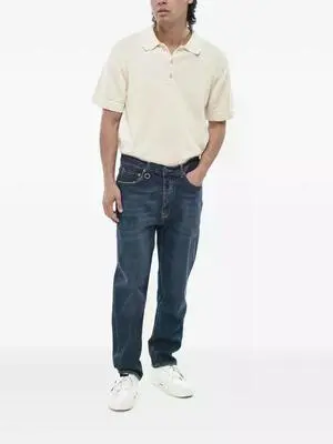 PAOLO PECORA Leather-patch Whiskered Jeans