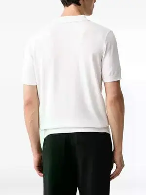 Karl Lagerfeld Check-patterned Pointelle-knit Polo Shirt