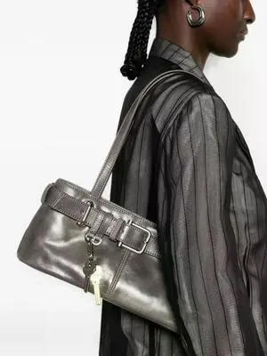 OSOI Buckle Detail Leather Tote Bag - Grey