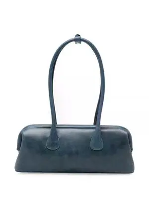 OSOI Boat Aged-effect Leather Tote Bag - Blue