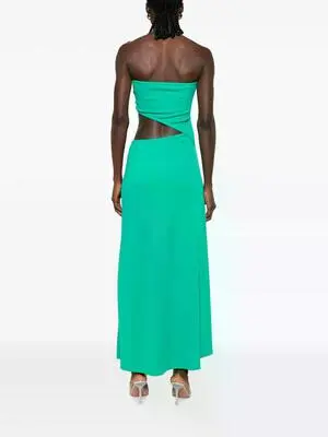 Christopher Esber Strapless Sweetheart Neck Maxi Dress With Crystal Pendant - Green