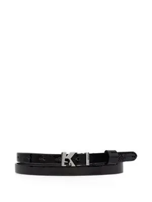 Karl Lagerfeld Logo-plaque Leather Belt - Black