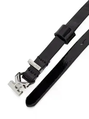 Karl Lagerfeld Logo-plaque Leather Belt