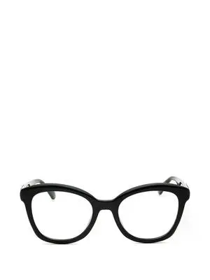 Moschino Logo-lettering Cat Eye Glasses - Black