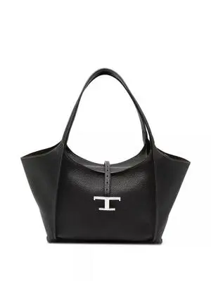 TOD'S Timeless Tote Bag In Pebbled Leather - Black