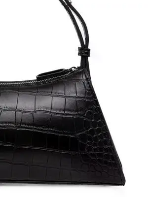 Karl Lagerfeld Croc-effect Logo Print Shoulder Bag