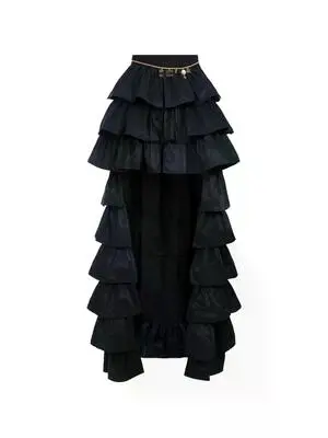 Elisabetta Franchi Ruffled Asymmetrical Skirt - Black