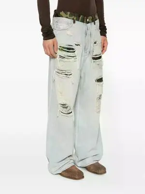 Amiri Distressed Camouflage-print Jeans