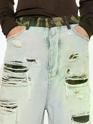 Amiri Distressed Camouflage-print Jeans