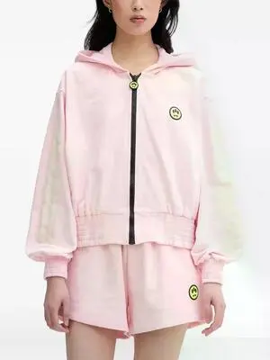 BARROW Logo-patch Zip-up Hoodie - Pink