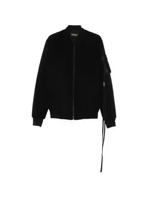 ANN DEMEULEMEESTER Dries Ribbed-trim Zip-up Bomber Jacket - Black